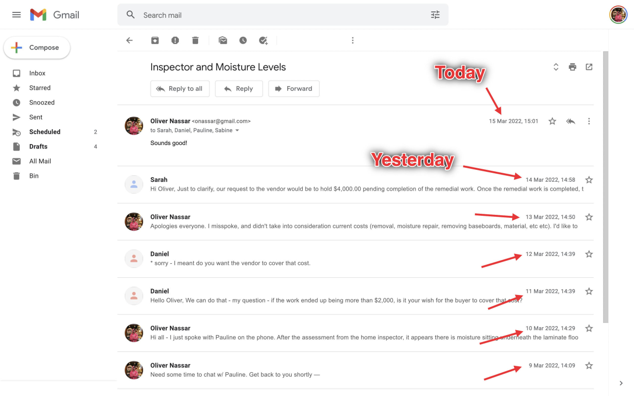 Gmail Email Thread Reverse Chrome Extension